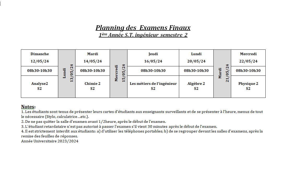 ST Ingénieur | Faculty of Sciences and Technology